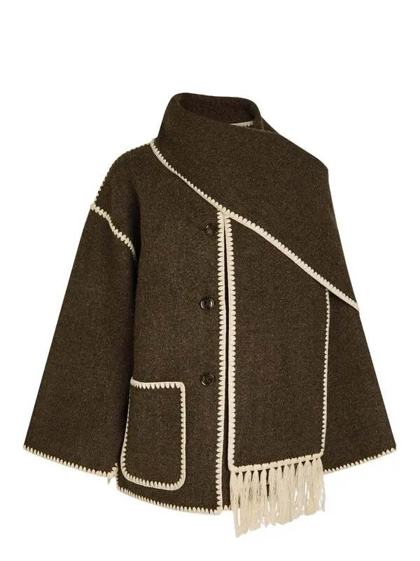 TOTEME Scarf-effect Wool-blend Jacket - Brown