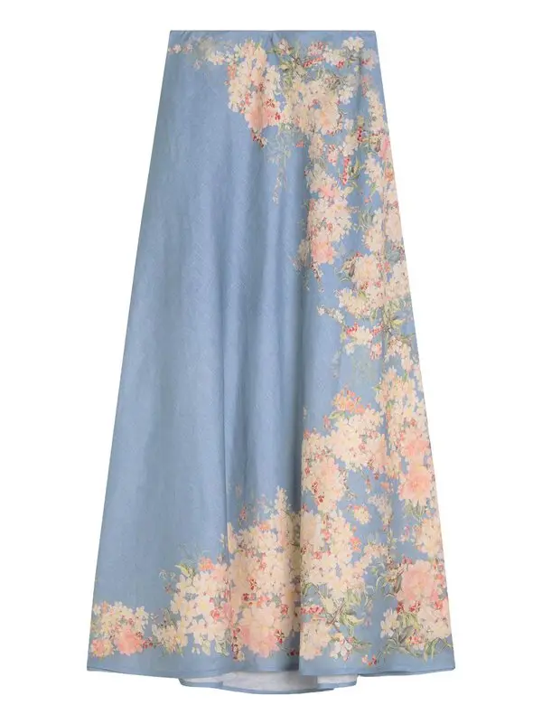 Zimmermann Floral-print Linen Maxi Skirt - Multi Floral