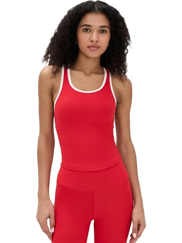 Year Of Ours Stretch Sporty Tank - Cherry/white