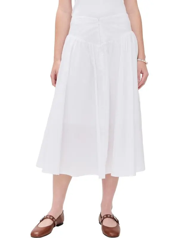 PEACHY DEN Deba Midi Skirt - Porcelain