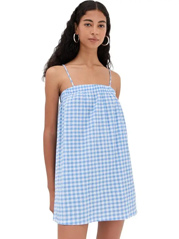 LE BOP Camille Mini Dress - Blue/white Gingham