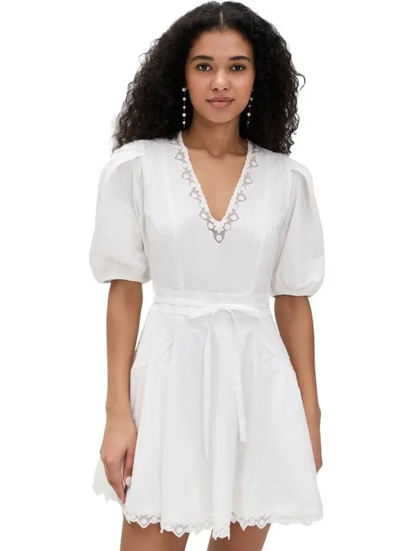 Ulla Johnson Camila Short Sleeve Mini Dress - Pristine