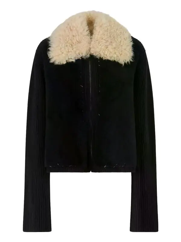 Marni Fur-collared Zip Jacket - Black