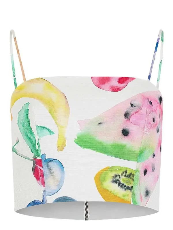 Rosie Assoulin Cropped Fruit Faille Top - Multicolor