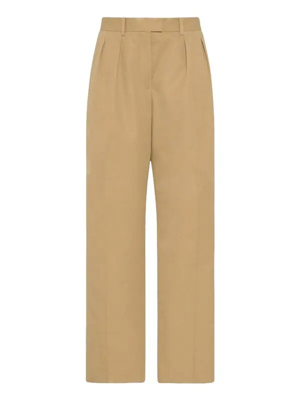 THE ROW Alfidis Straight Leg Trousers - Beige