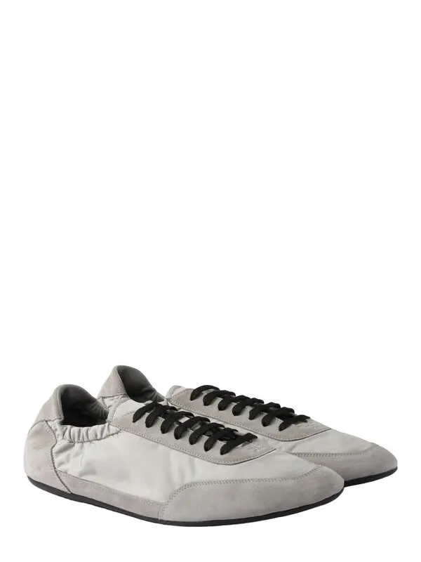 Prada Re-nylon And Suede Elasticized Sneakers - Cloudy Gray