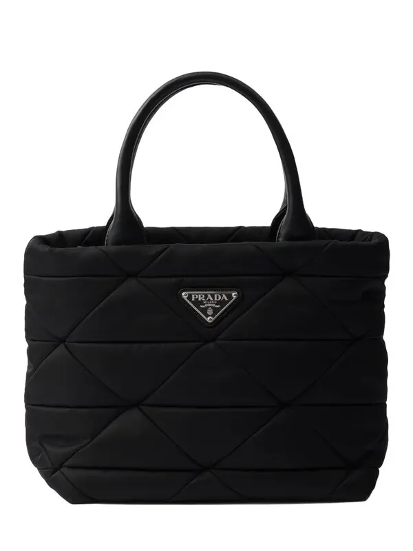 Prada Small Padded Re-nylon Tote - Black