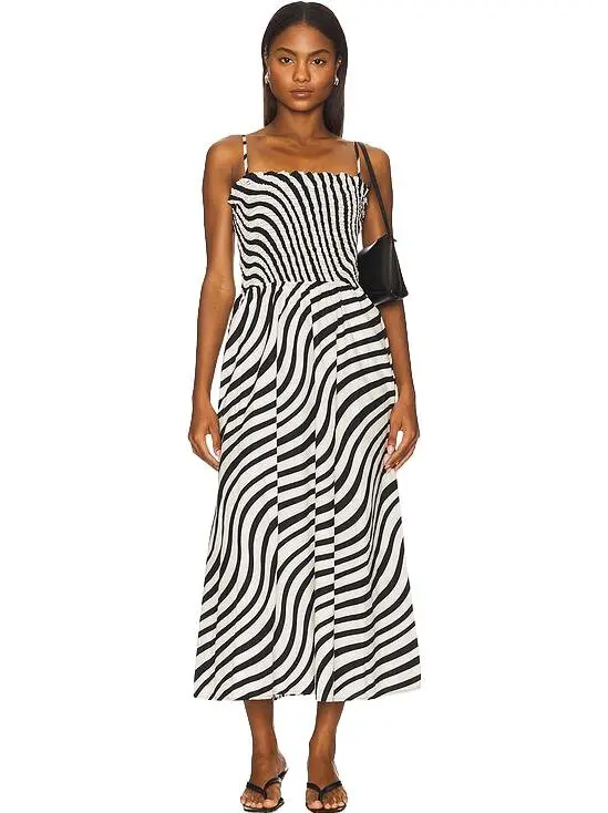 NATION LOS ANGELES Sibelle Smocked Dress - Swirl Print