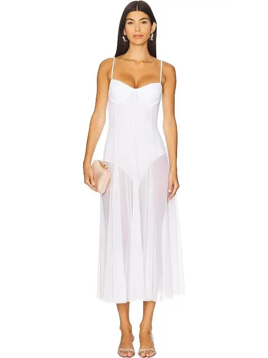 Norma Kamali Underwire Dress With Bodysuit - Snow White