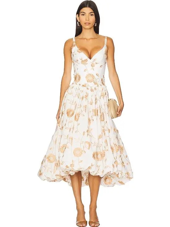 PatBO Botanical Midi Dress - Off White