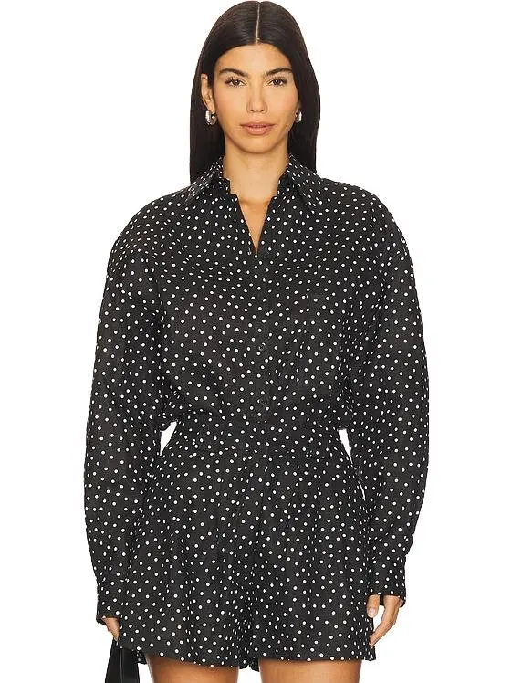 AEXAE Linen Woven Shirt - Polka Dot