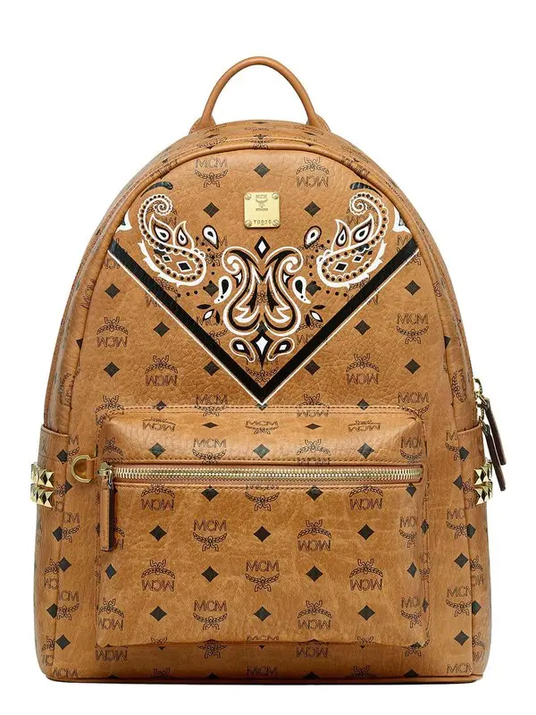 Mcm Stark Side Studs Backpack - Cognac