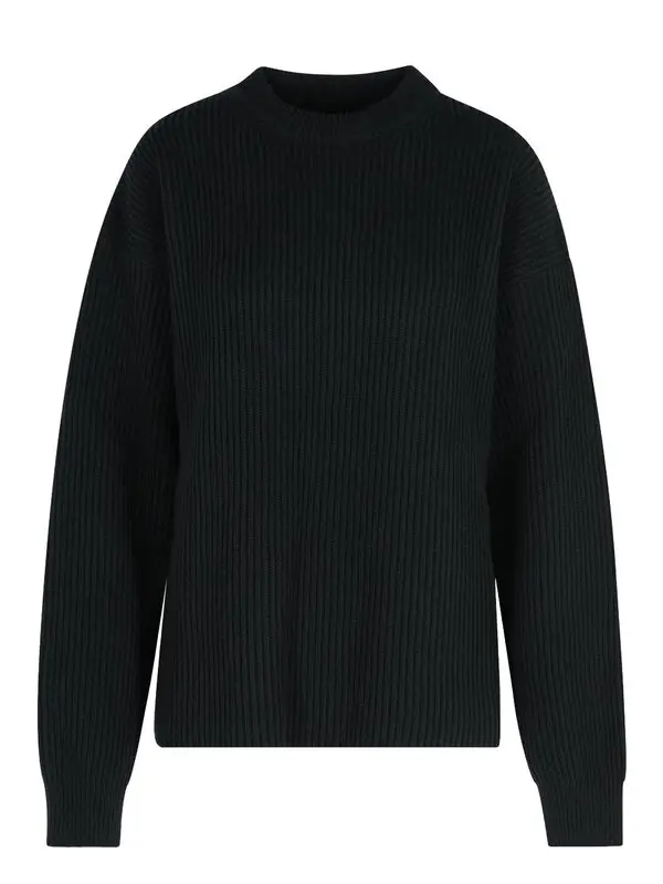 JIL SANDER Wool Crew Neck Sweater - Black