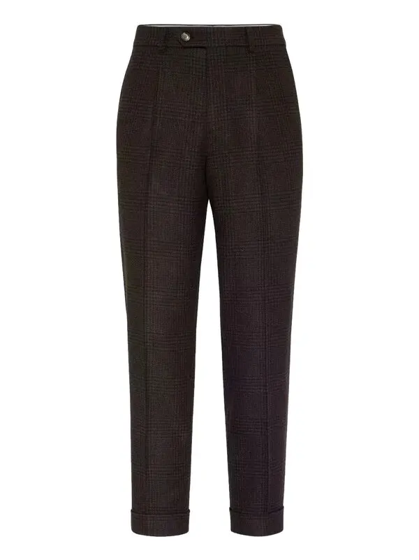 Brunello Cucinelli Pleated Wool-cashmere Blend Trousers - Brown