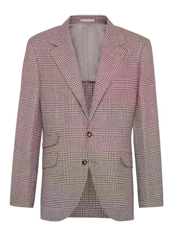 Brunello Cucinelli Checked-pattern Blazer - Red