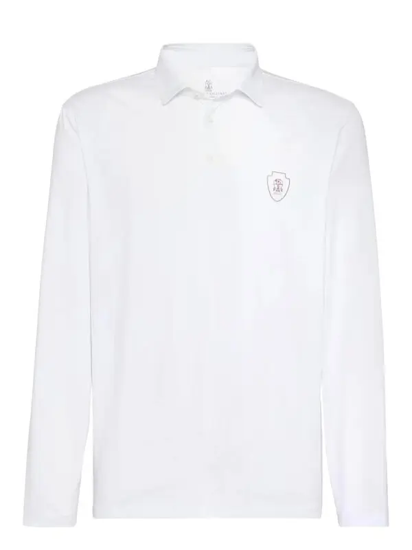 Brunello Cucinelli Long-sleeve Polo Shirt - White