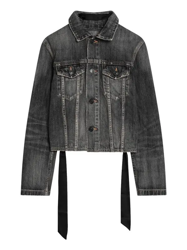 Balenciaga Denim Jacket With Laces - Grey