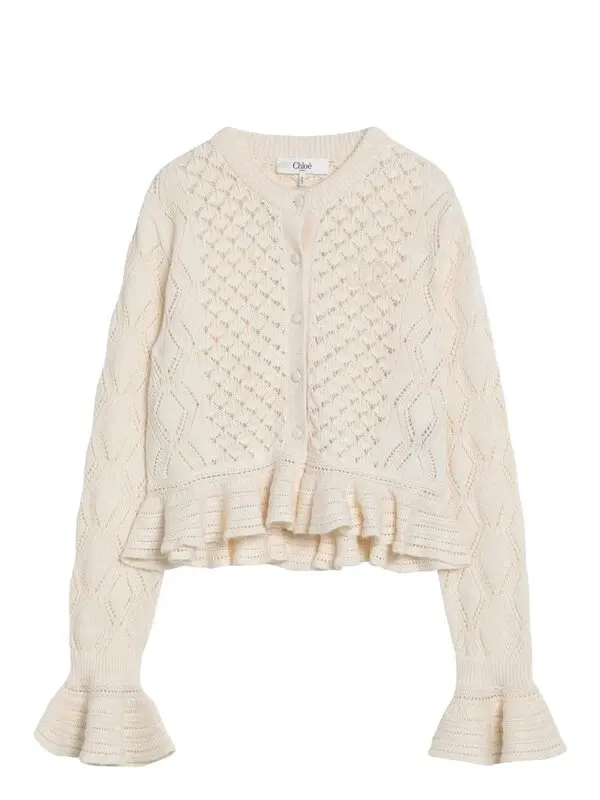 Chloé Crochet Cardigan - White
