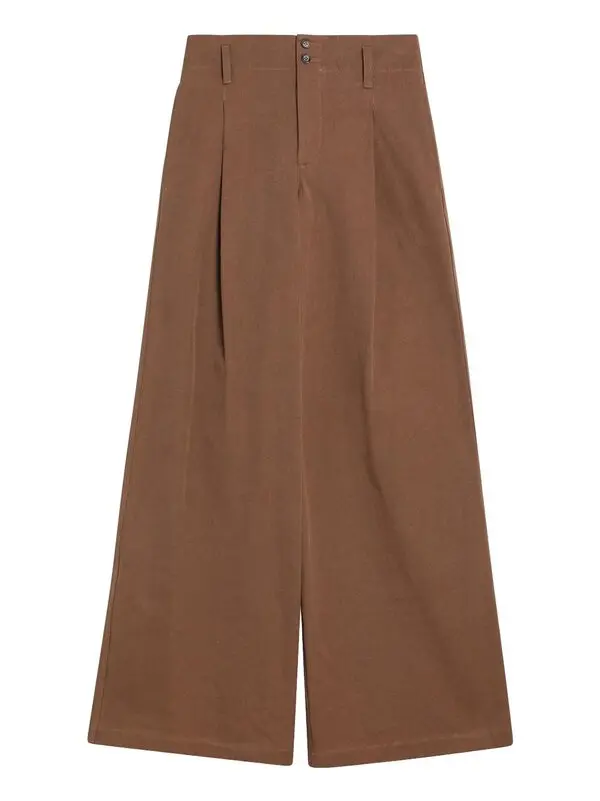 Chloé Cotton Palazzo Trousers - Brown