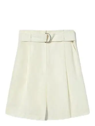 Lilysilk Silk-linen Blend Bermuda Shorts - White
