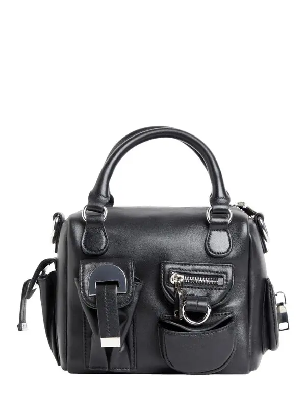 Cynthia Rowley Mini Leather Cargo Bag - Black