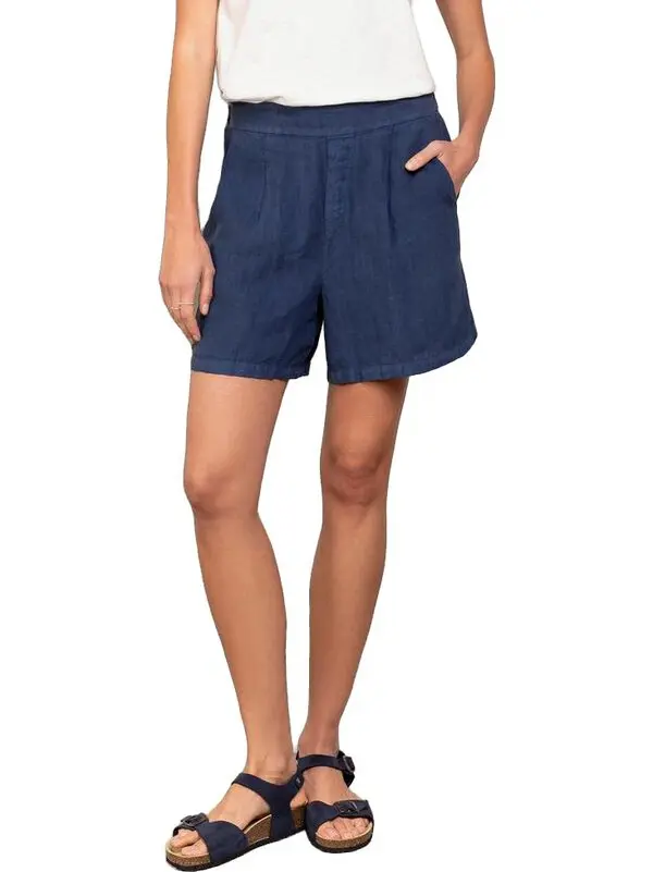 CELTIC & CO. Euroflax Linen Pull-on Shorts - Dark Navy