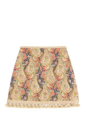 Valentino Garavani Embroidered Skirt With Paisley Voyage Imaginaire Print - Multicolor