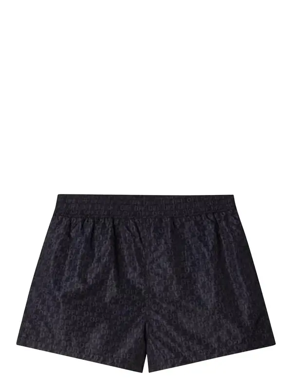 Off-White Logo Print Swimshorts - Black