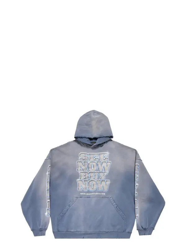 Balenciaga Large Fit Hoodie - Blue