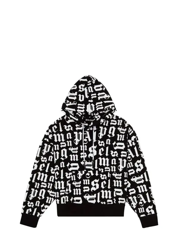 Palm Angels Broken Monogram Hoodie - Black
