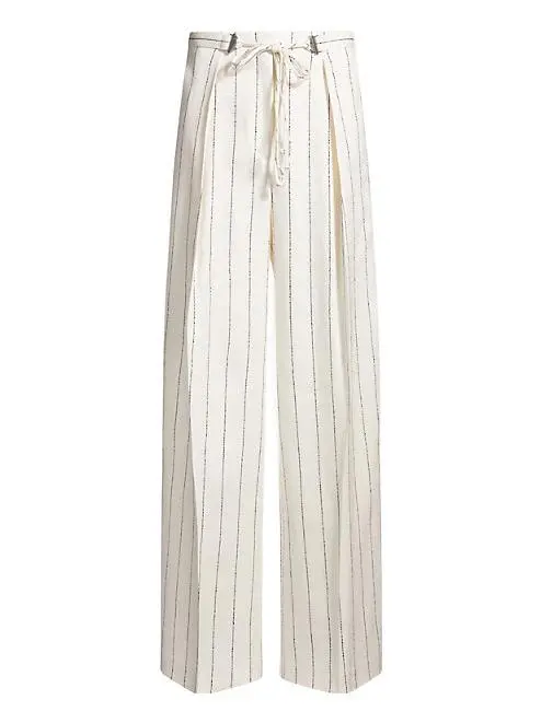 BOSS Pinstriped Wide-leg High-rise Trousers - Open Miscellaneous