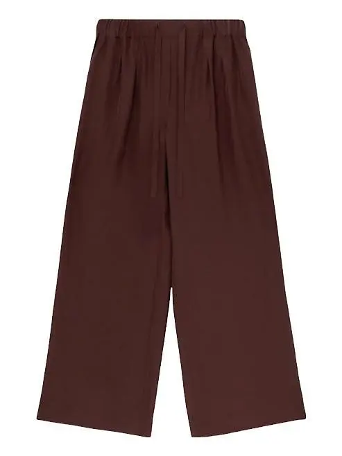 Loewe Anagram-logo Silk-crepe Pyjama Trousers - Burgundy