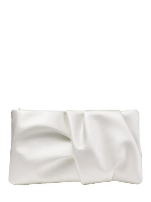 JIMMY CHOO Bonny Satin Clutch Bag - Ivory