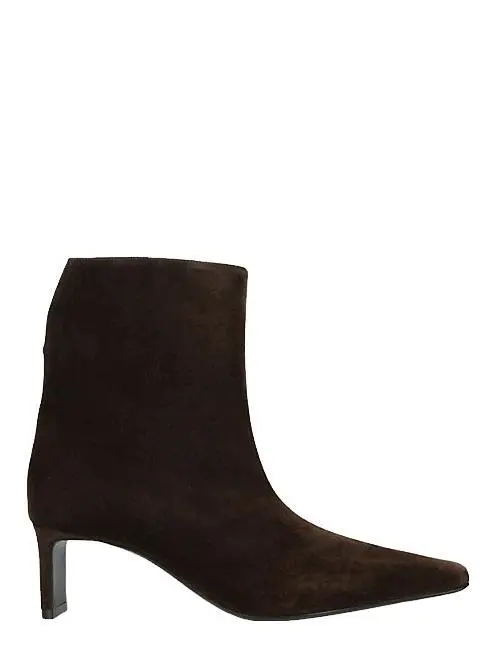 Khaite Ona 55 Suede Ankle Boots - Dark Brown