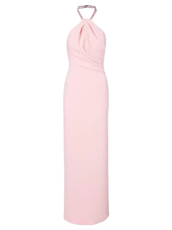 Solace London Riva Embellished Halterneck Gown - Pink
