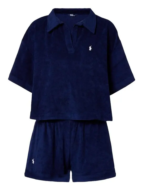 Polo Ralph Lauren Cotton Polo Shirt And Bermuda Shorts Set - Blue