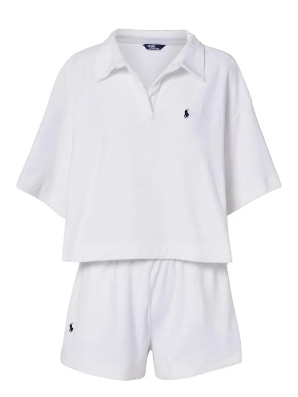 Polo Ralph Lauren Cotton Terry Polo Shirt And Shorts Set - White