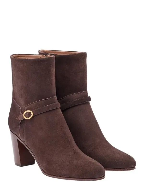 Valentino Garavani Pattie 75 Suede Ankle Boots - Brown
