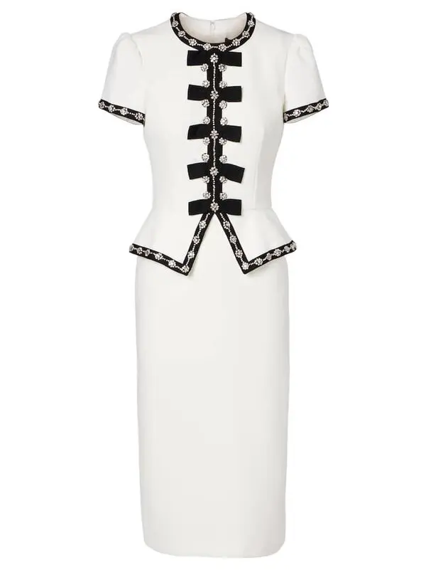 Jenny Packham Bisou Crystal-embellished Midi Dress - White