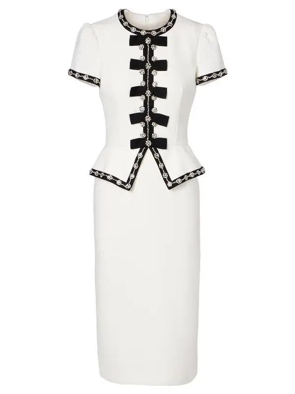 Jenny Packham Bisou Crystal-embellished Midi Dress - White