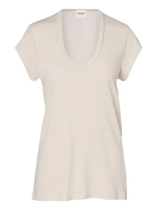 MARANT ETOILE Linen T-shirt - Beige