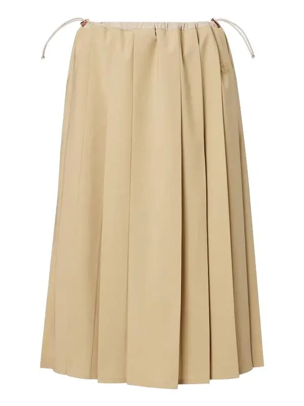 Moncler Pleated Midi Skirt - Beige