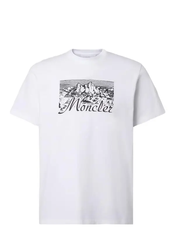 Moncler Logo Cotton Jersey T-shirt - White