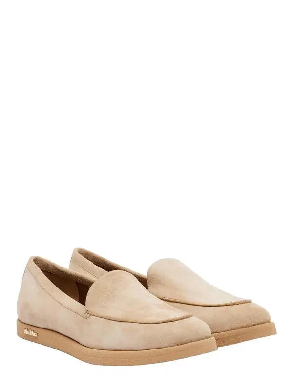 Max Mara Softymoc Suede Loafers - Beige