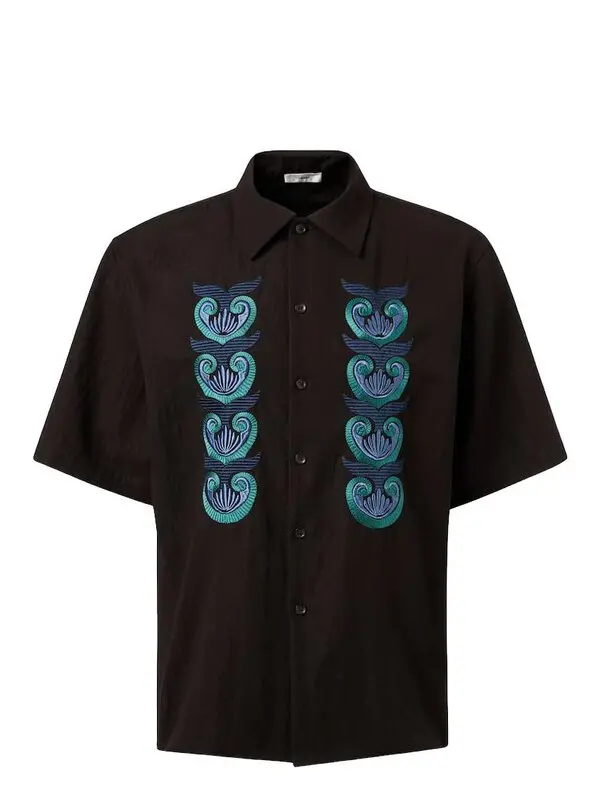 Commas Embroidered Shirt - Black