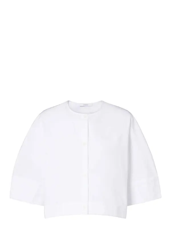 Givenchy Logo Cropped Cotton Poplin Shirt - White