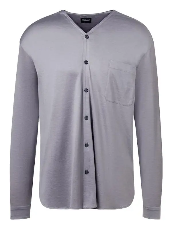 Giorgio Armani Silk And Cotton Shirt - Grey