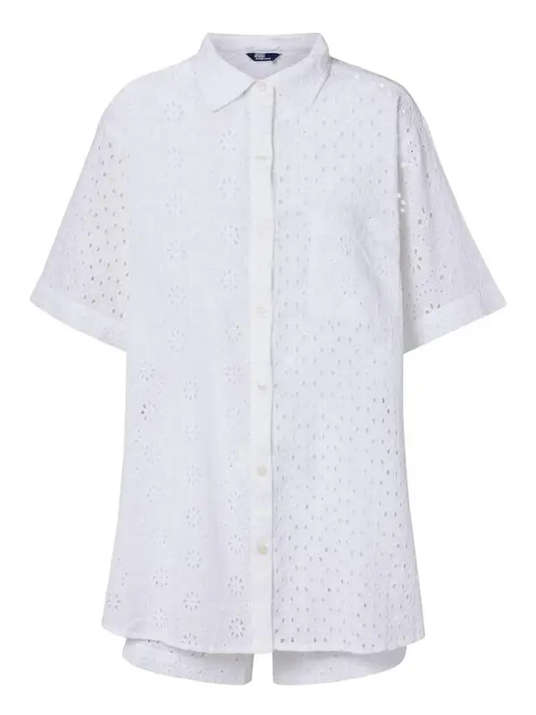 Polo Ralph Lauren Cotton Shirt And Bermuda Shorts Set - White