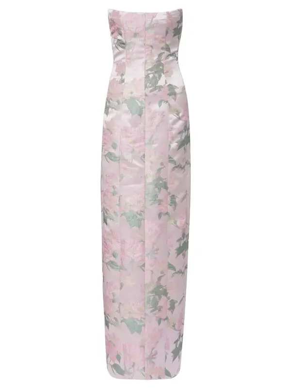 MARKARIAN Odessa Floral Brocade Corset Gown - Pink