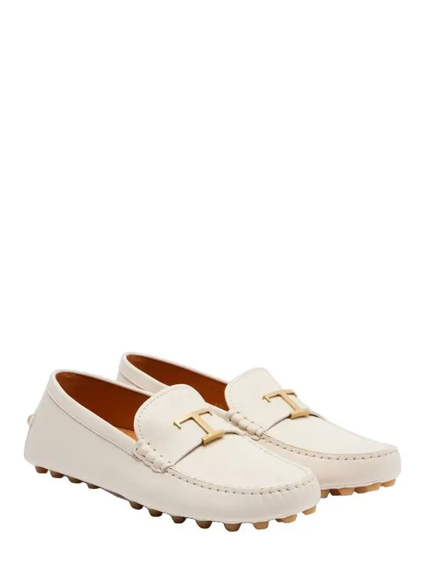 TOD'S Gommino Bubble Leather Driving Shoes - Beige